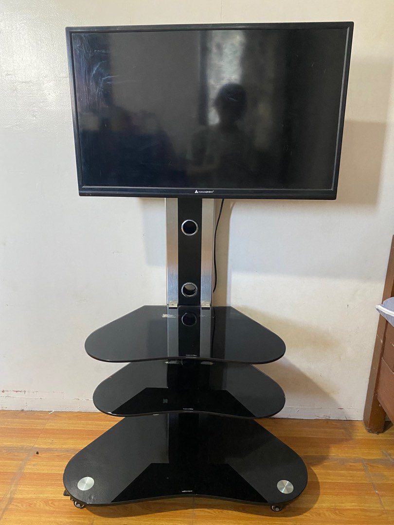 Television (TV) Stand with Tempered Glass Racks, Furniture & Home ...