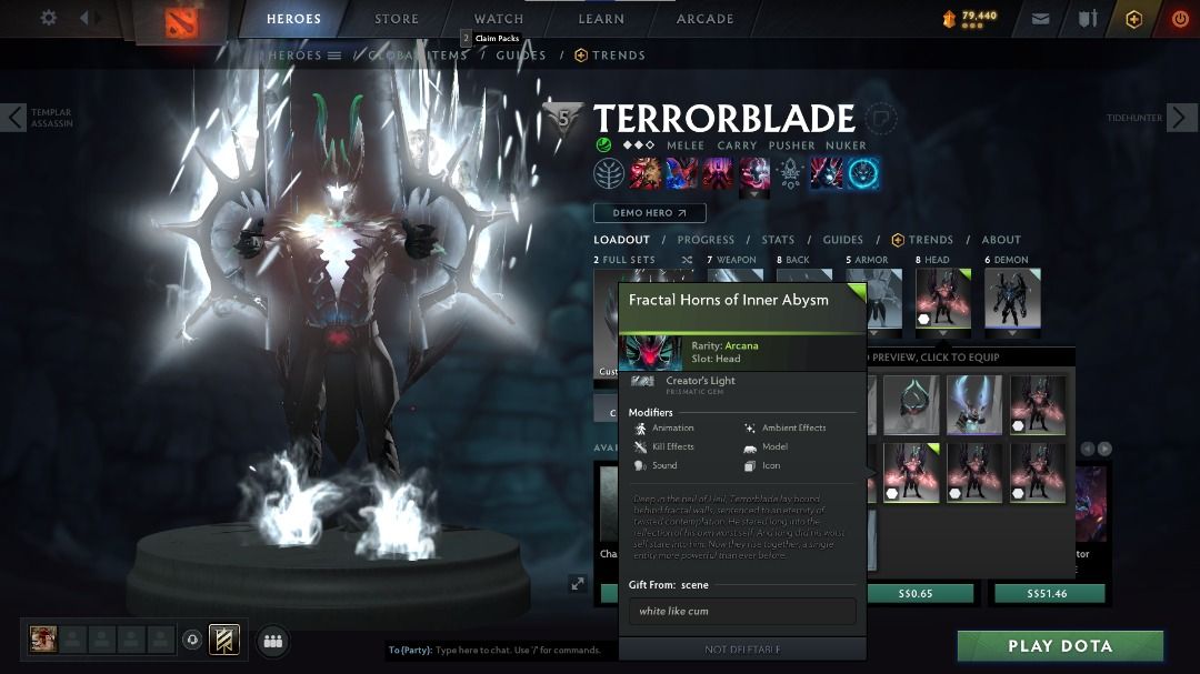 Terrorblade Creator's Light, Hobbies & Toys, Toys & Games on Carousell