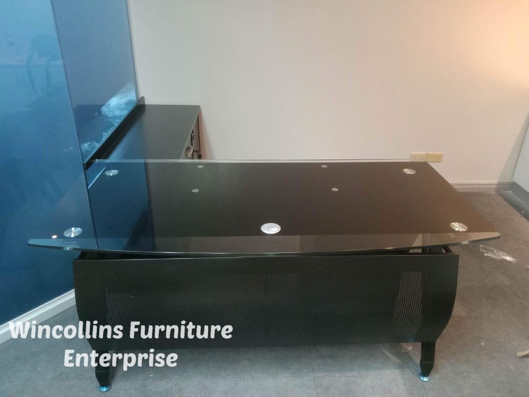 Top glass Executive Office table with executive Chair, Furniture & Home ...