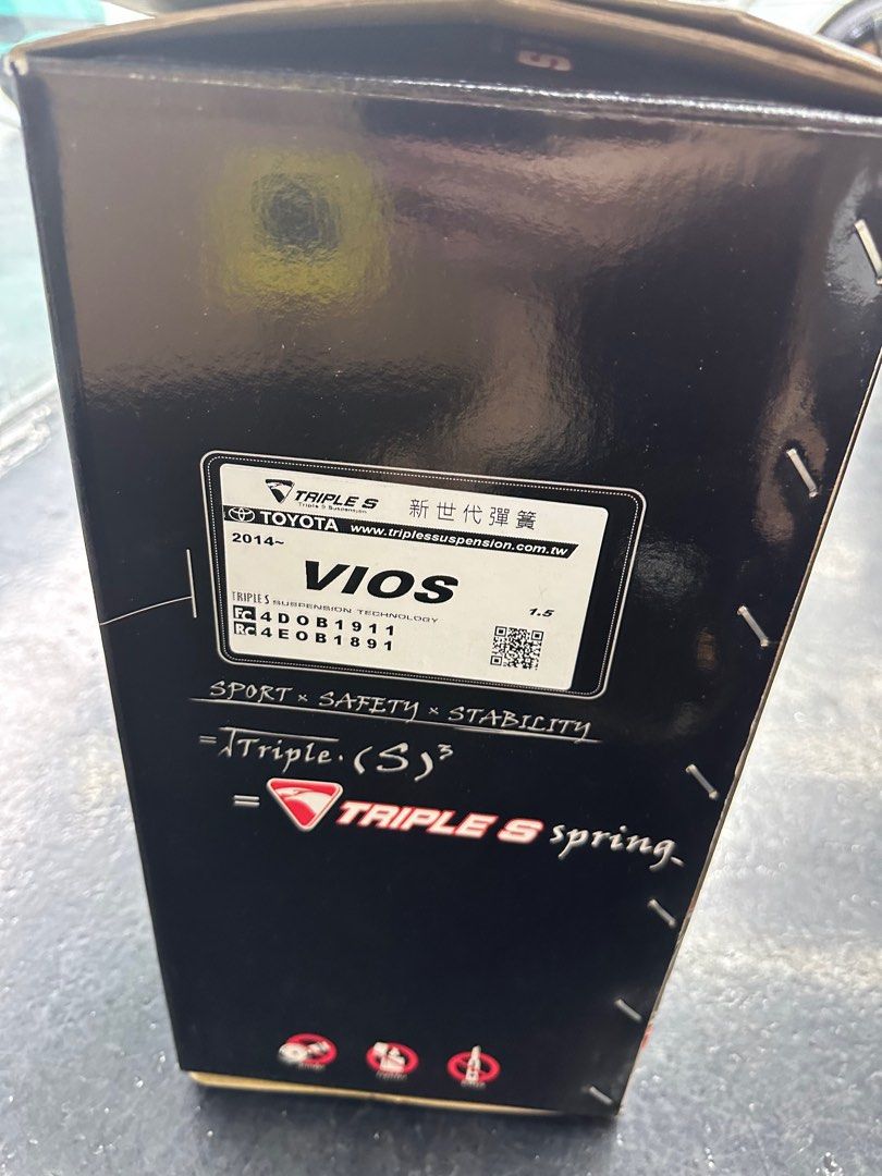 Triple S Lowering Spring (Vios 2014~ and newer models onwards), Car ...