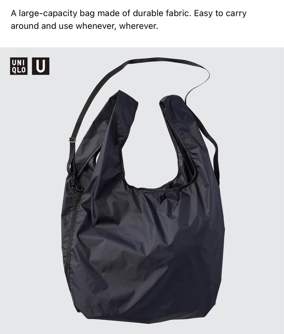 UNIQLO U pocketable 2way bag, Women's Fashion, Bags & Wallets, Tote ...