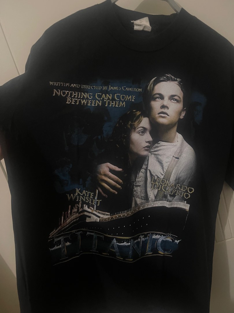 Vintage Titanic Leonardo Dicaprio Movie Bootleg T - Shirt, Fesyen Pria ...