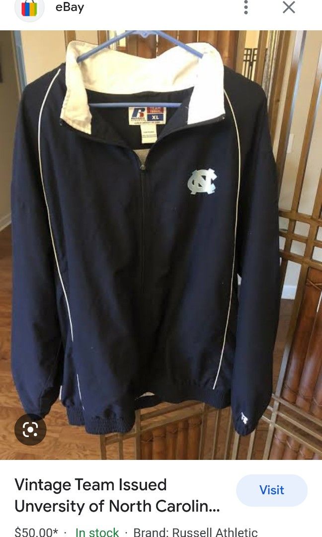 Vintage UNC North Carolina Jacket Windbreaker, Men's Fashion, Coats ...