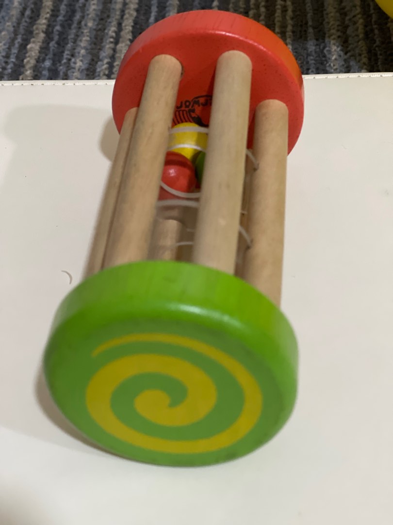Wooden Rolling Rattle, Babies & Kids, Infant Playtime on Carousell