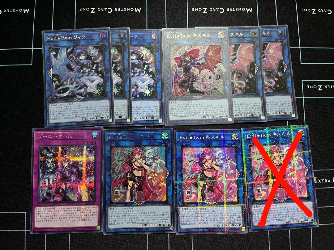 Yugioh Selection 5 cards & play sets (Evil Twins, Sky Striker, Dragon Maid, Invoker, Stampede ...