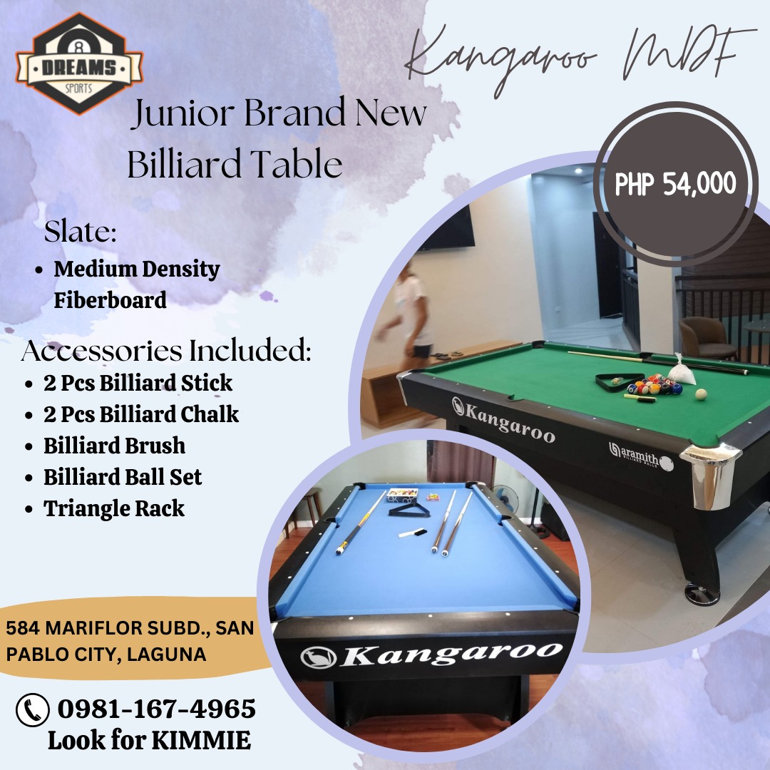 4x8 Kangaroo MDF Junior Billiard Table, Sports Equipment, Sports ...