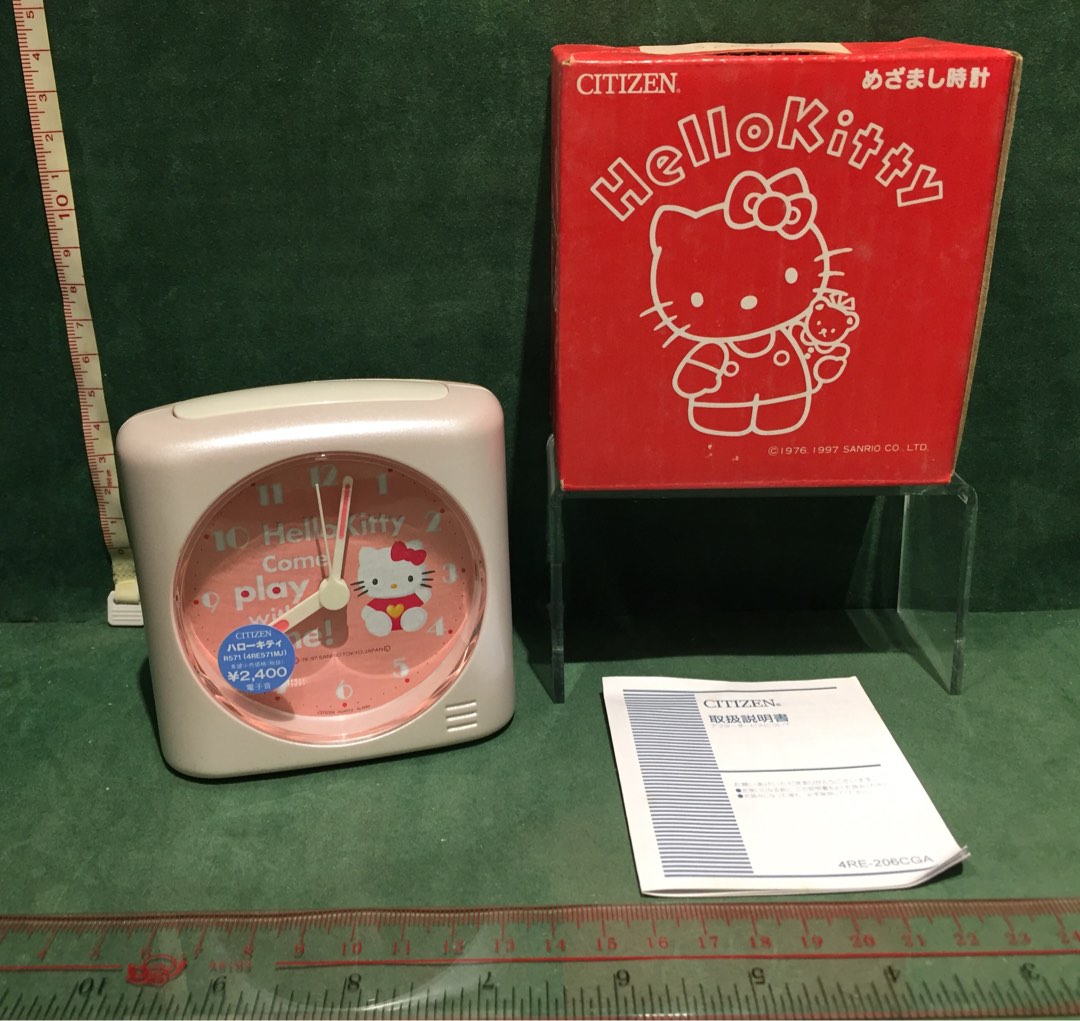 (本平台買賣暫停至今年九月)（收藏品）全新絕版 CITIZEN Sanrio (1997) Hello Kitty Alarm Clock 吉 ...