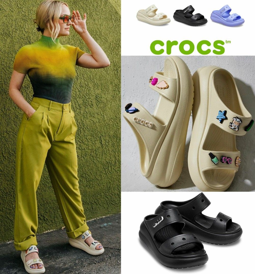 Adidas X CROCS sandals rubbers!!!, Fesyen Wanita, Sepatu di Carousell