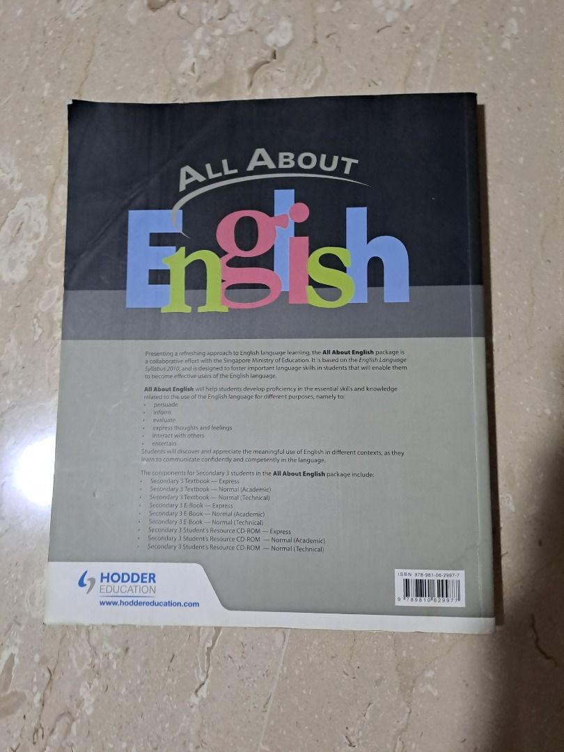 All About English Textbook for Secondary, Hobbies & Toys, Books ...