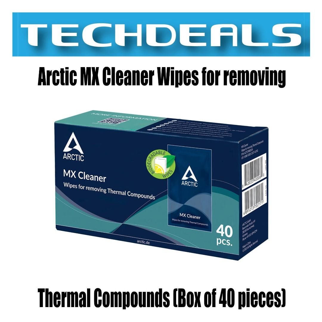 Arctic MX Cleaner Wipes for removing Thermal Compounds (Box of 40 ...