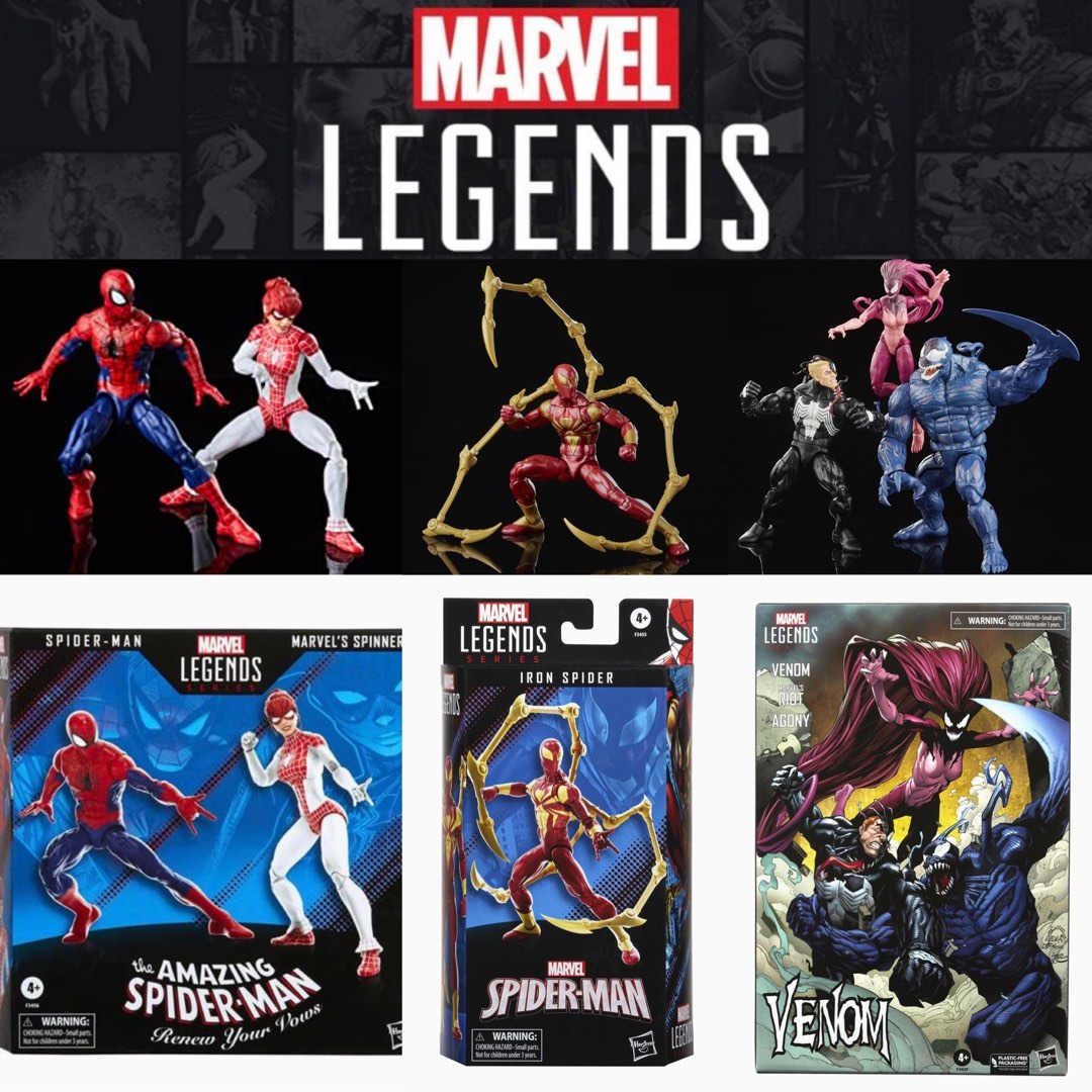 Marvel Legends Venom Multipack -Venom, Riot, Agony, Marvel Legends Iron ...