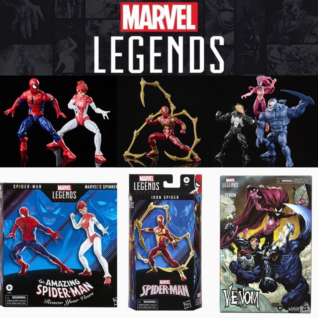 Marvel Legends Venom Multipack -Venom, Riot, Agony, Marvel Legends Iron ...