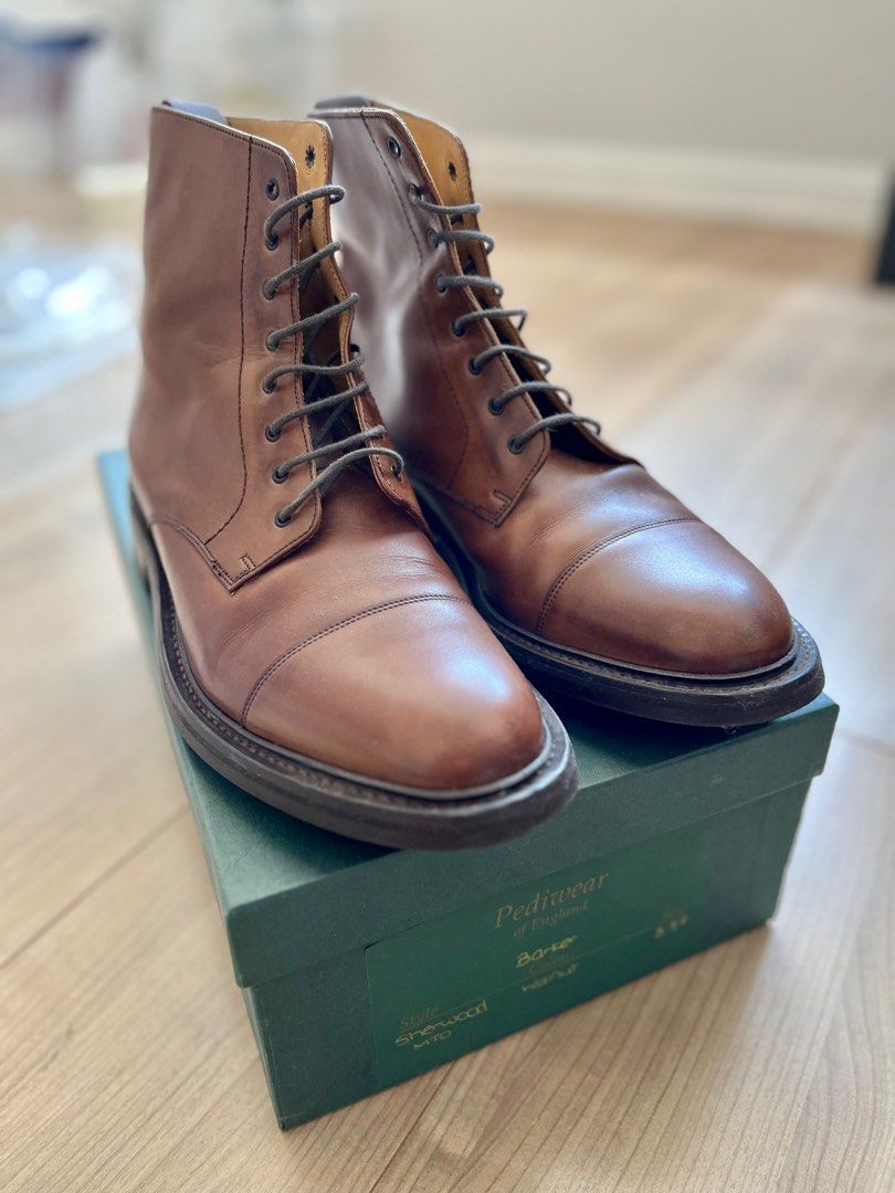 Barker Made-In-UK leather boots in Walnut colour, Men's Fashion ...