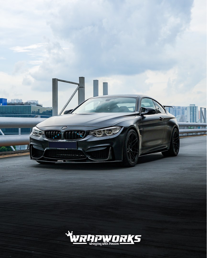 Bmw M4 Full wrap with satin black, Car Accessories, Accessories on ...