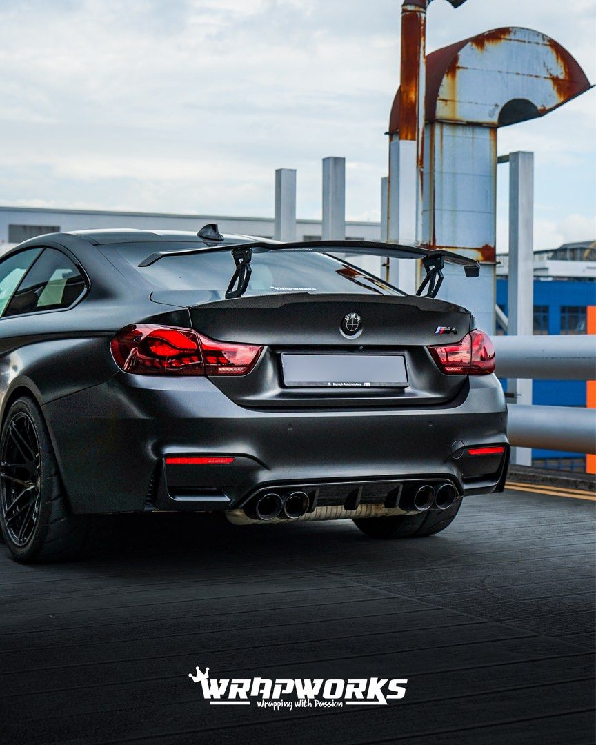 Bmw M4 Full wrap with satin black, Car Accessories, Accessories on ...