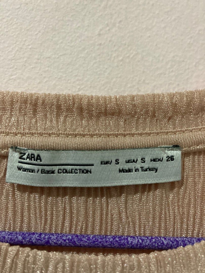 BN Zara Basics Collection Textured Nude Top, Women's Fashion, Tops, Blouses on Carousell