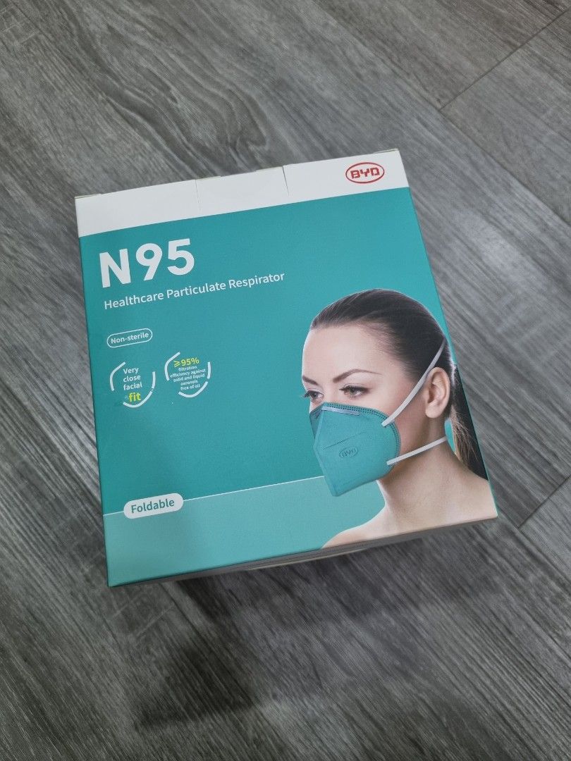 BNIB BYD N95 Masks 25pcs, Health & Nutrition, Face Masks & Face Shields ...