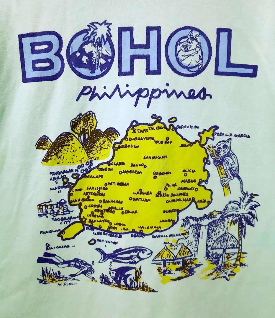 Bohol Philippines Map Shirt, Women's Fashion, Tops, Shirts on Carousell