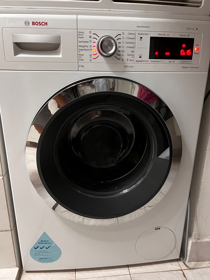 BOSCH 9KG FRONT LOAD WASHING MACHINE WAW28480SG, TV & Home Appliances ...