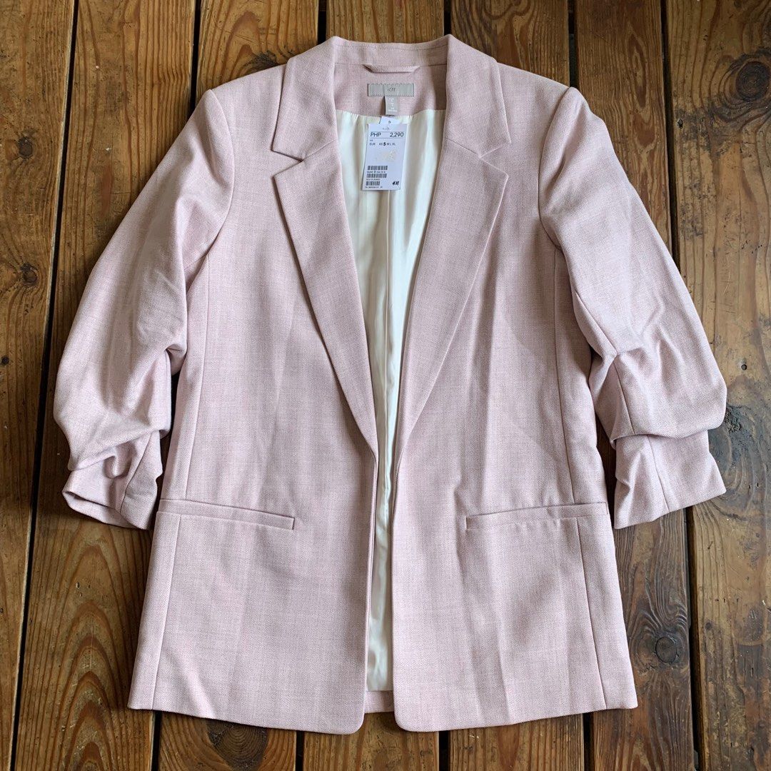 BRANDNEW H&M Premium Selection oversized dusty pink / light pink blazer ...