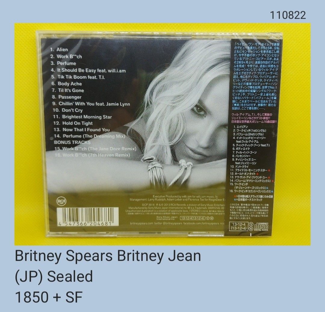 Britney Spears Britney Jean CD (sealed), Hobbies & Toys, Music & Media ...