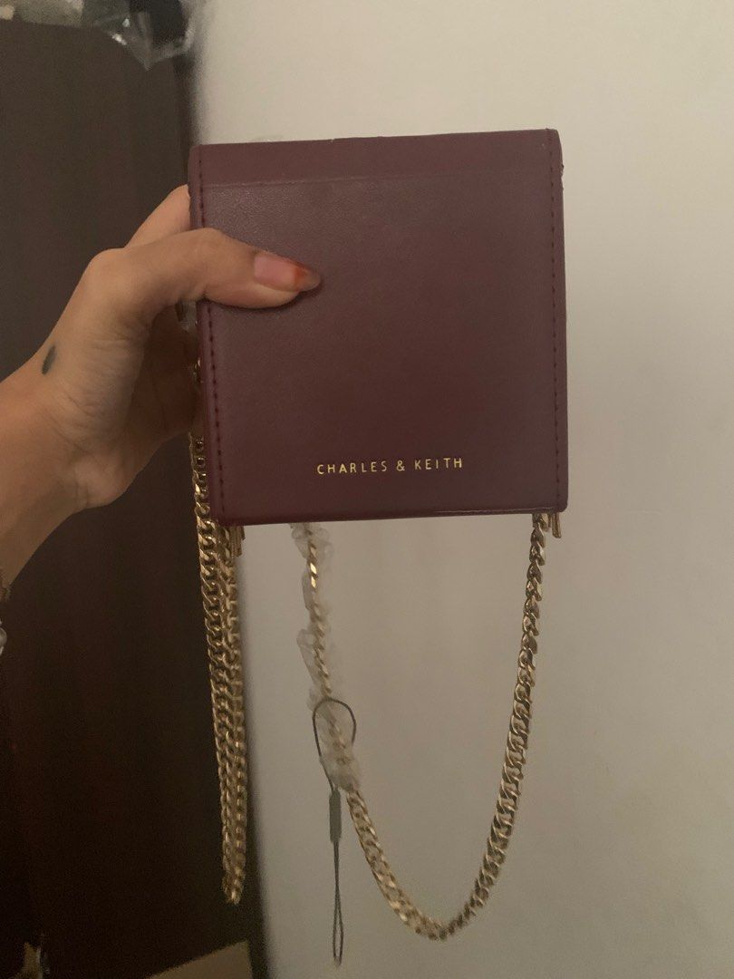 Charles & Keith Box sling bag, Women's Fashion, Bags & Wallets, Cross ...