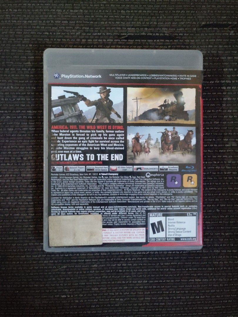 [CIB WITH MAP] RED DEAD REDEMPTION for PS3 (R1/US), Video Gaming, Video ...