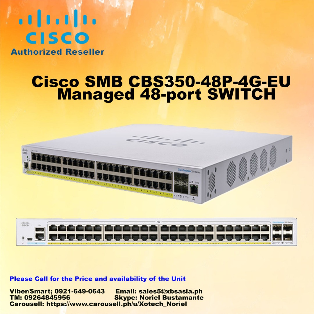 Cisco SMB CBS350-48P-4G-EU CBS350 Managed 48-port GE, PoE,370W, 4x1G SFP, Computers & Tech ...