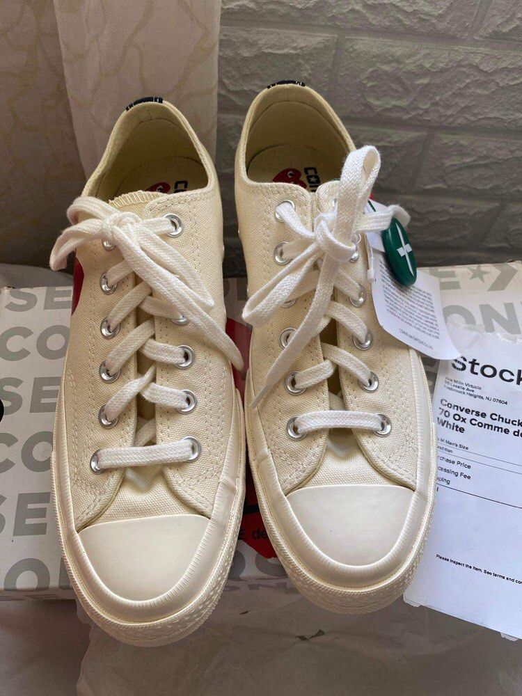 Converse CDG White, Women's Fashion, Footwear, Sneakers on Carousell
