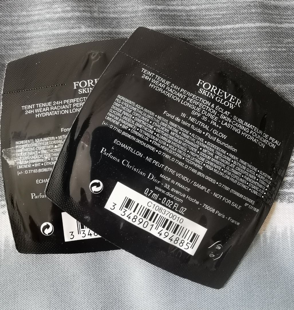 Dior Forever Skin Glow Foundation Sachet 0.7ml x2, Beauty & Personal Care, Face, Makeup on Carousell