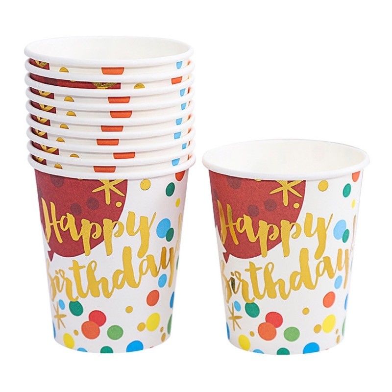 Disposable happy birthday party cups drinking mugs drinking cup paper ...