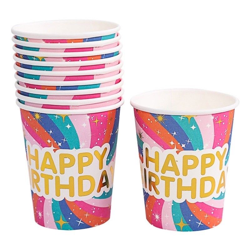 Disposable happy birthday party cups drinking mugs drinking cup paper ...