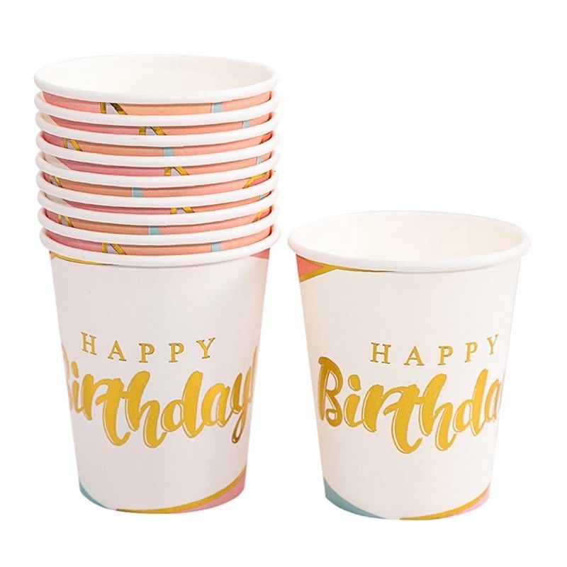 Disposable happy birthday party cups drinking mugs drinking cup paper ...