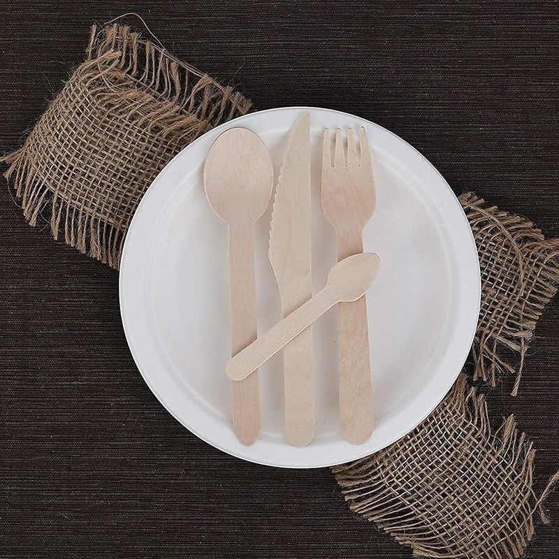 Disposable wooden utensils set fork knife spoon wooden cutleries ...
