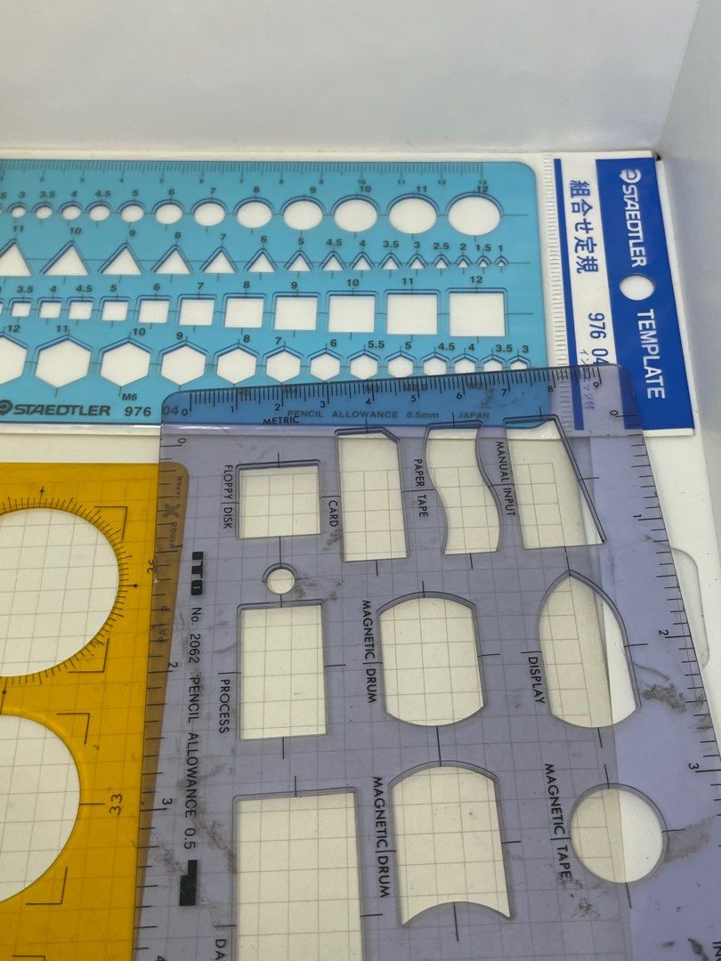Drawing templates and triangle sets Rotring staedtler Kokuyo, Hobbies ...