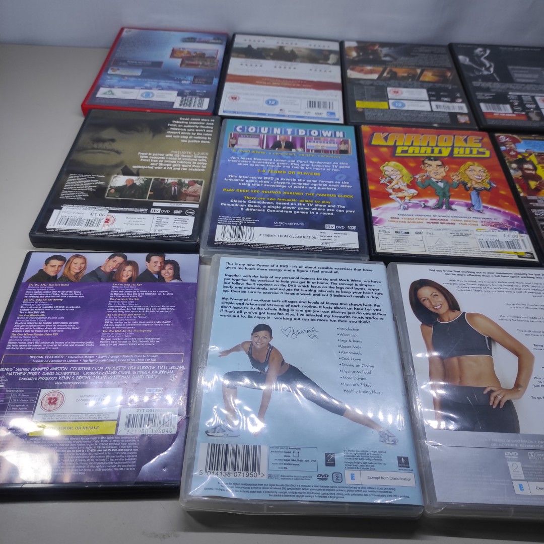 DVD movies exercise and other DVD from the UK all original @ 150 each ...