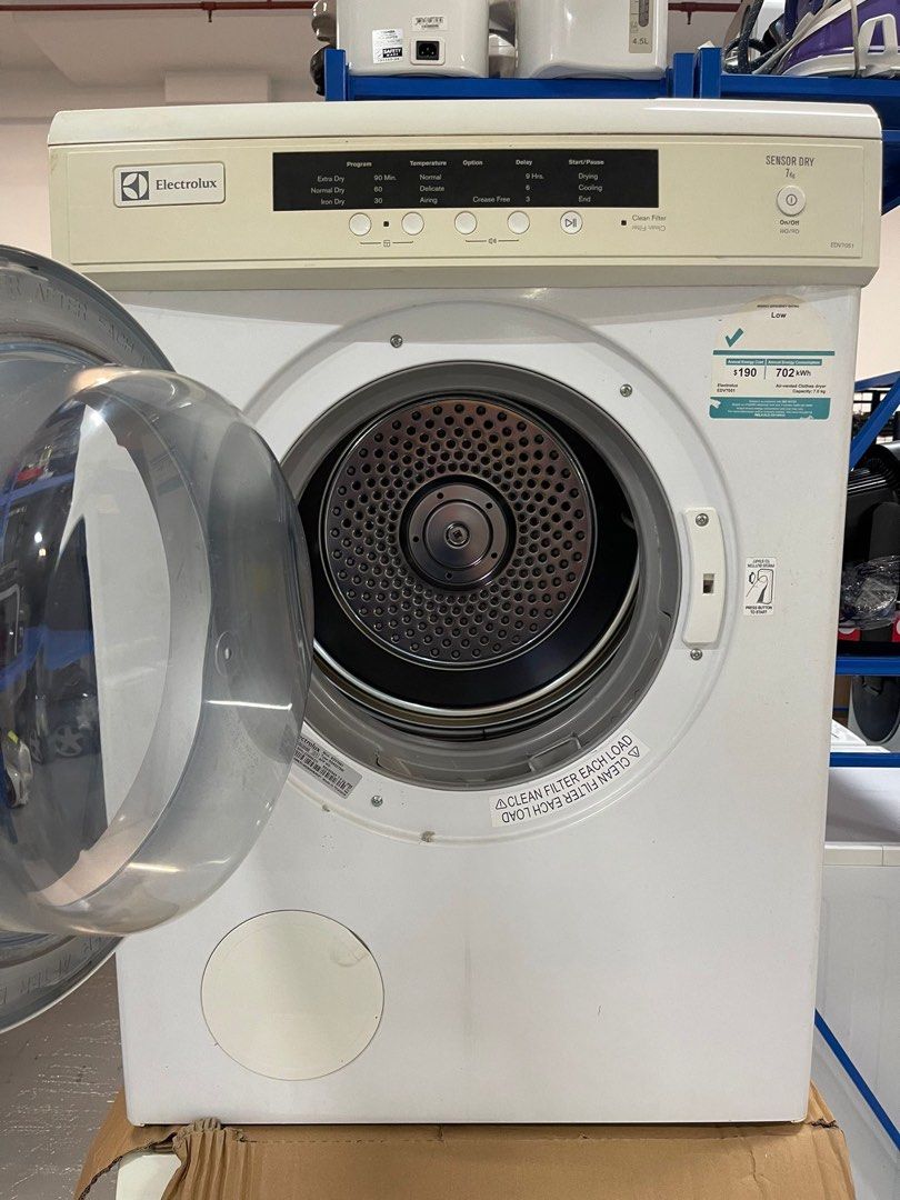 ELECTROLUX EDV7051 FRONT LOADING 220 VOLT ELECTRIC DRYER 7Kg, TV & Home ...