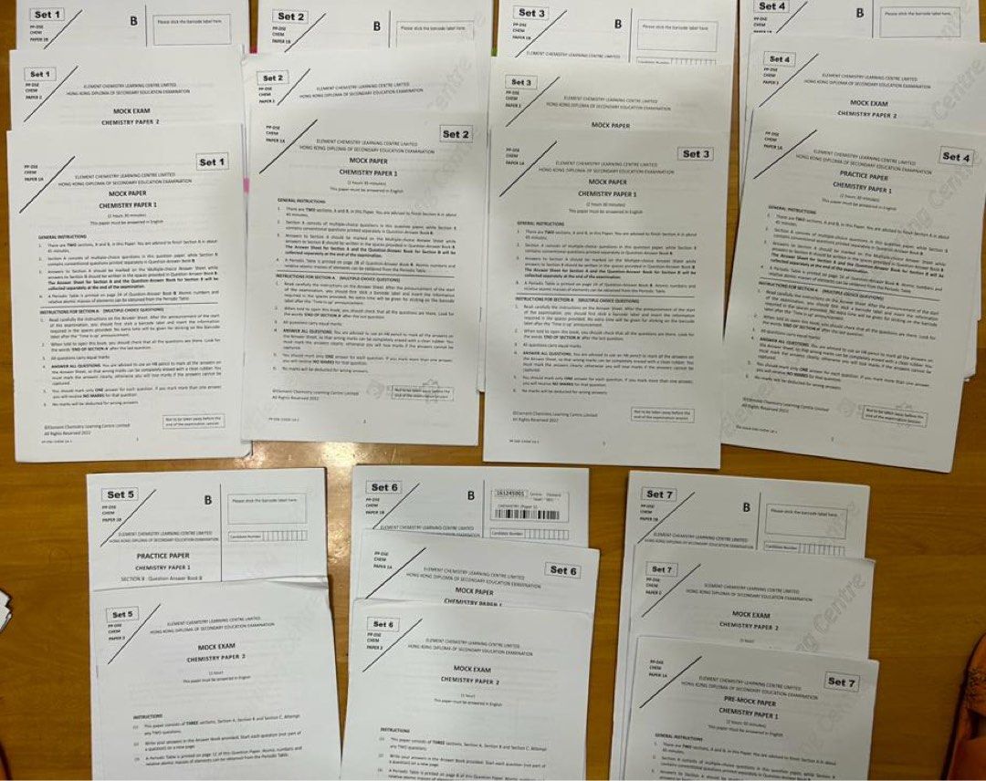 全港第一CHEMISTRY補習社ELEMENT mock papers with marking scheme and detailed ...