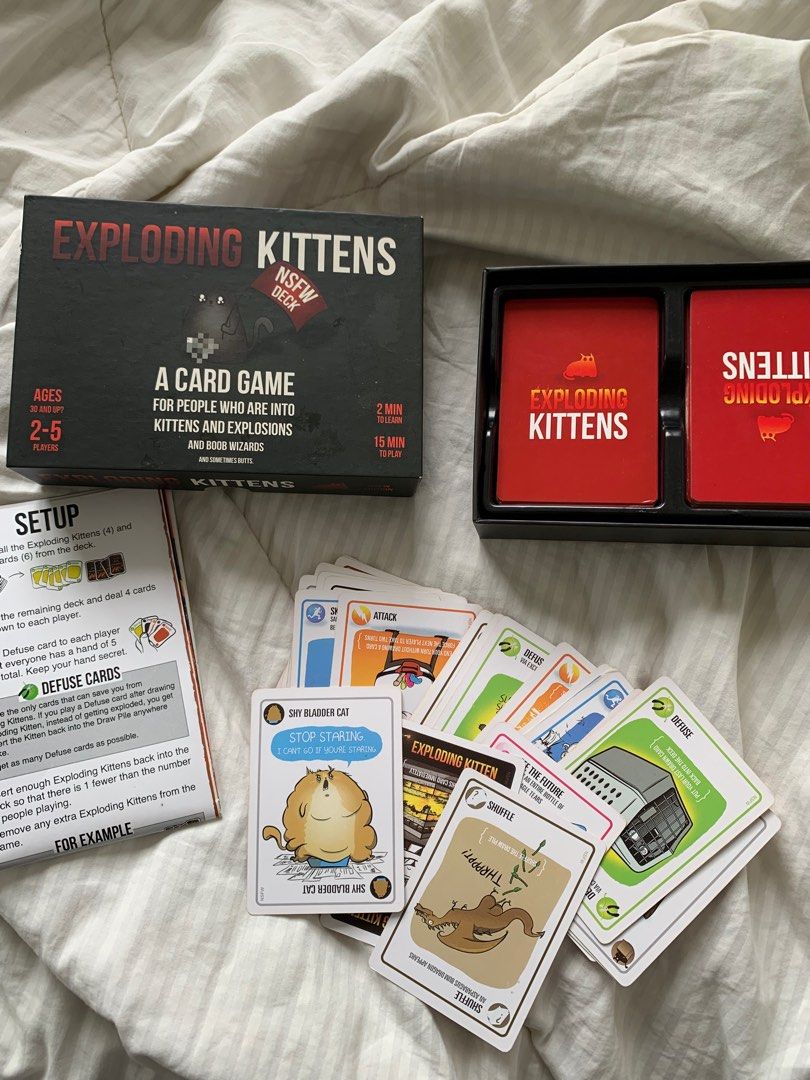 Exploding Kittens (NSFW deck), Hobbies & Toys, Toys & Games on Carousell