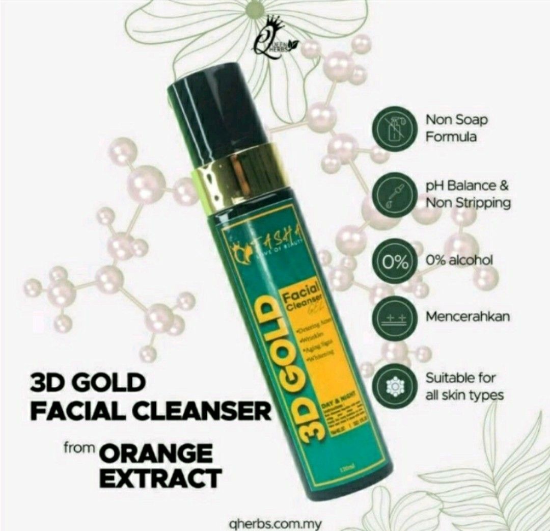 Fasha 3D Gold Facial Cleanser, Beauty & Personal Care, Face, Face Care ...