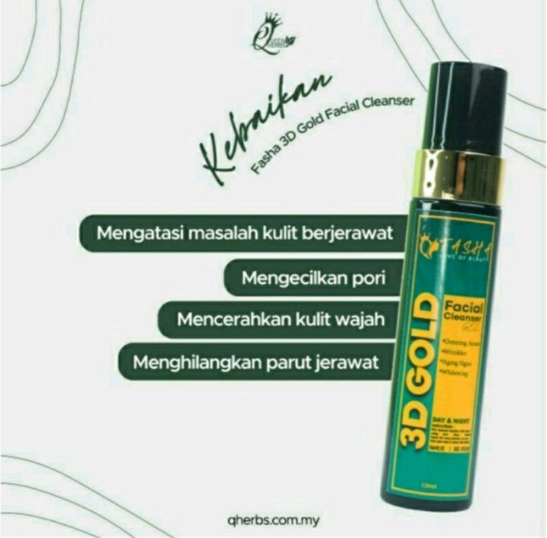 Fasha 3D Gold Facial Cleanser, Beauty & Personal Care, Face, Face Care ...