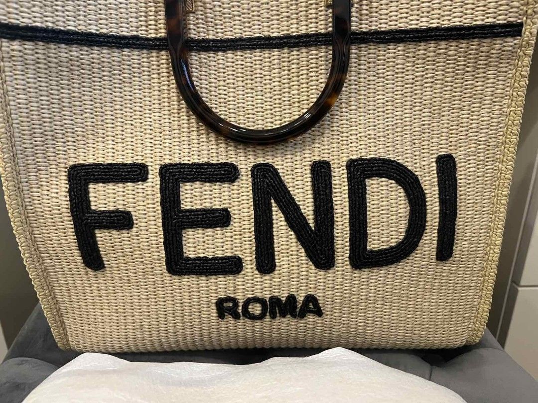 Fendi Raffia Tote Bag, Luxury, Bags & Wallets on Carousell