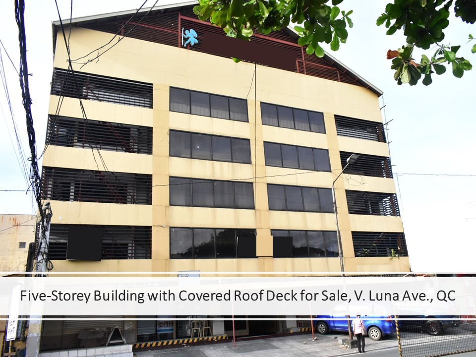 Five-Storey Building with Covered Roof Deck for Sale, V. Luna Ave., QC ...