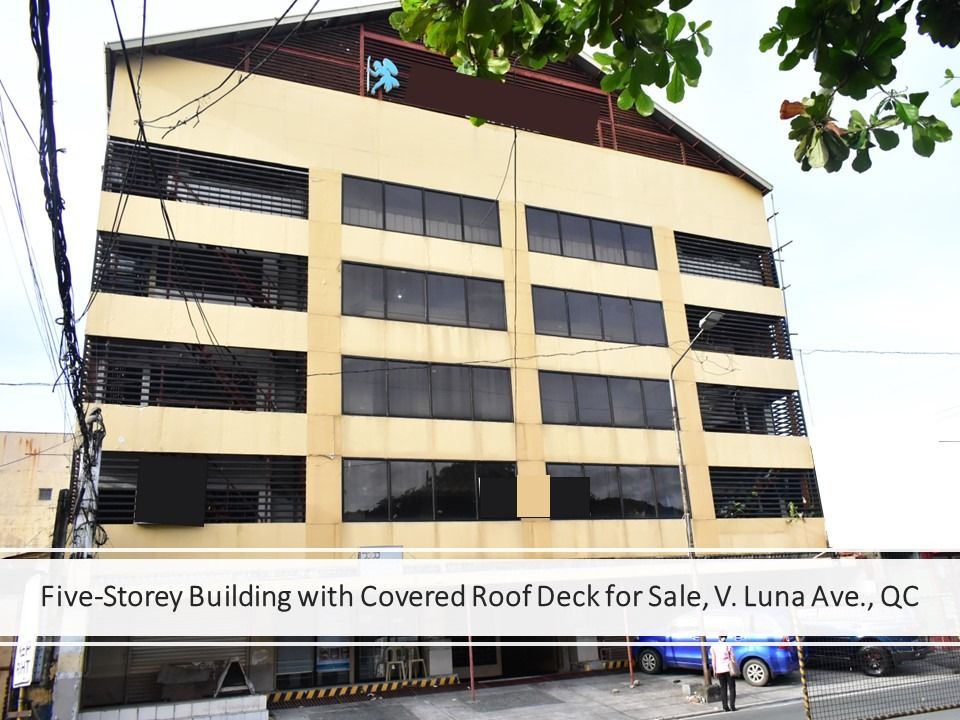 Five-Storey Building with Covered Roof Deck for Sale, V. Luna Ave., QC ...