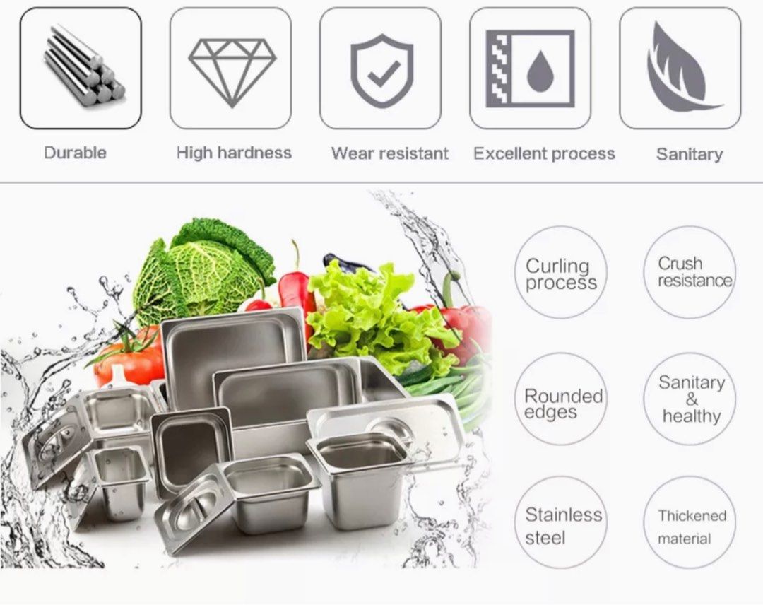 Gastronomy Pan ( GN ) 20 L with lid, TV & Home Appliances, Kitchen ...