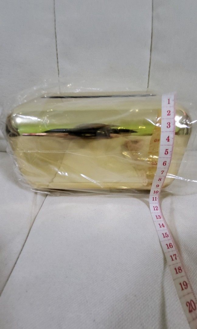 Gold color tissue box, Furniture & Home Living, Home Improvement ...