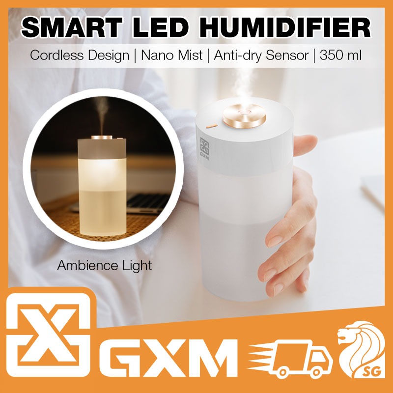 GXM HM-01 Smart LED Humidifier 350ml Cordless Design Anti-dry Sensor ...