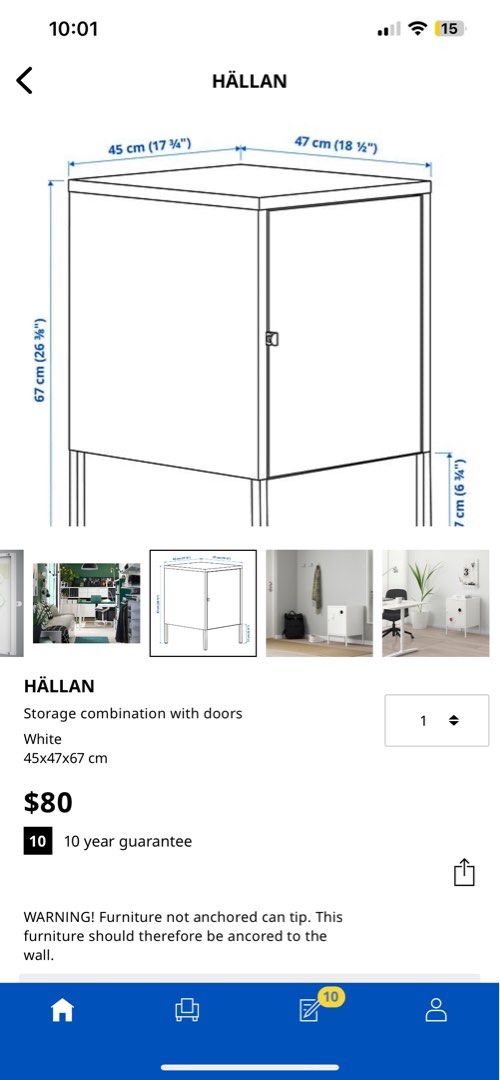 Ikea Hallan metal cabinet, Furniture & Home Living, Furniture, Shelves ...