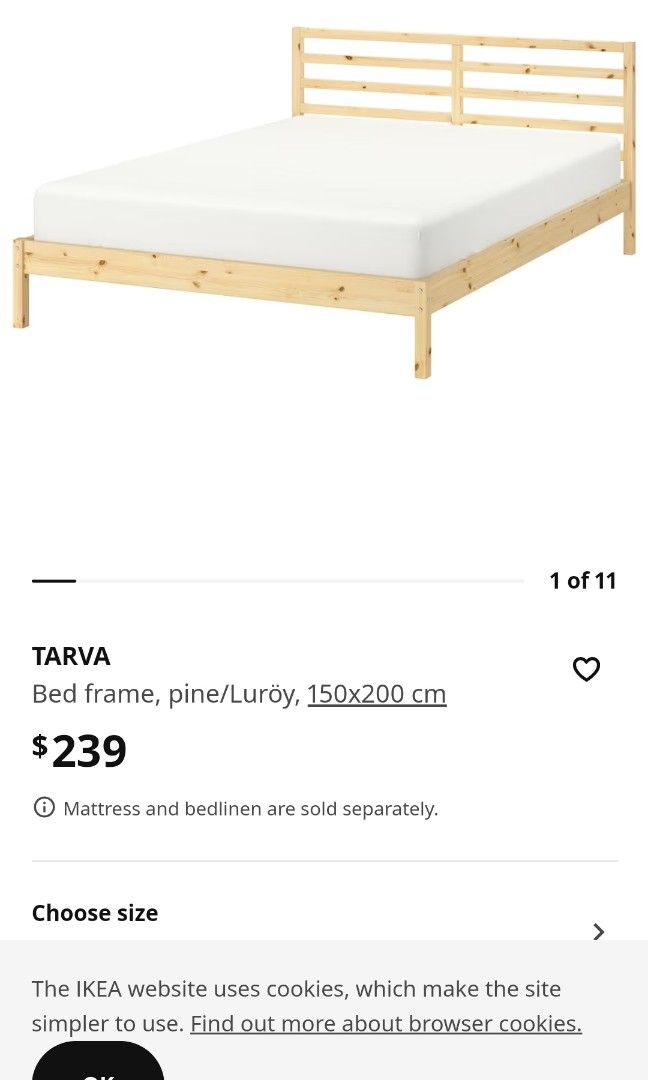 Ikea Queen Bed Frame, Furniture & Home Living, Furniture, Bed Frames & Mattresses on Carousell