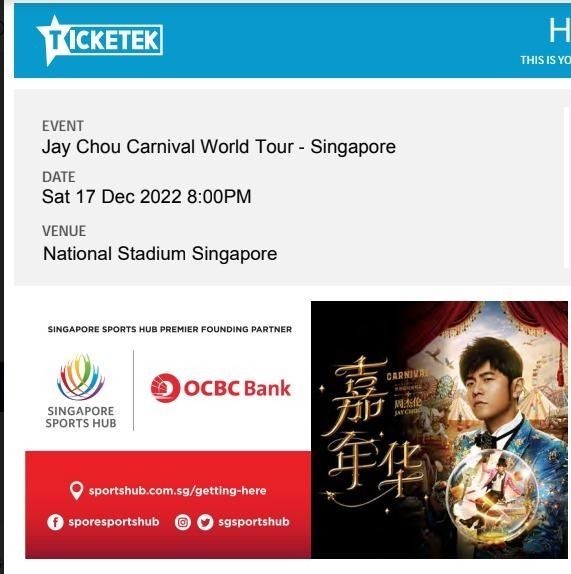 JayChou concert 17/12/2022 CAT 4, Tickets & Vouchers, Event Tickets on Carousell